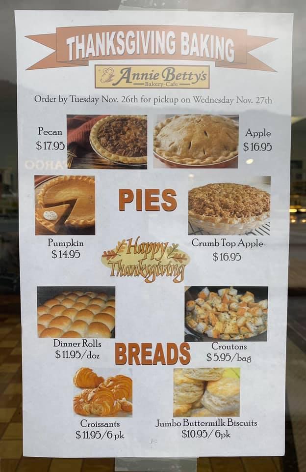 Menu at Annie Betty's Bakery Cafe, Craig