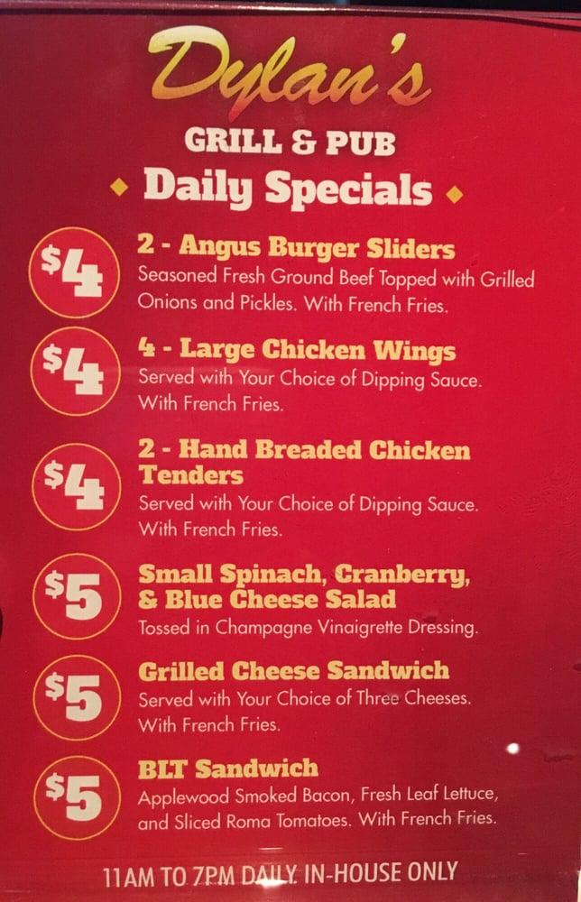 Menu at Dylan's Grill and Pub, Henderson
