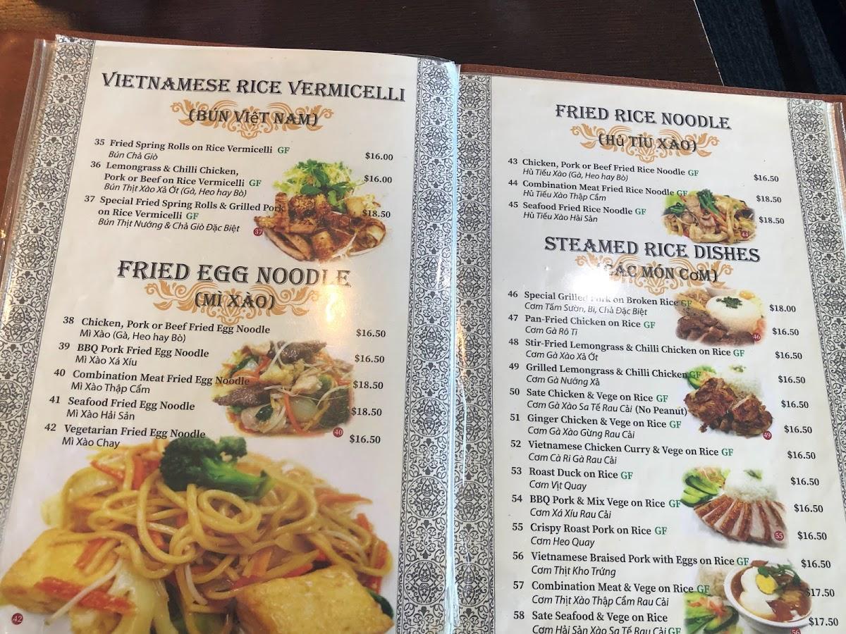 Menu at Hello Vietnam Restaurant, Christchurch