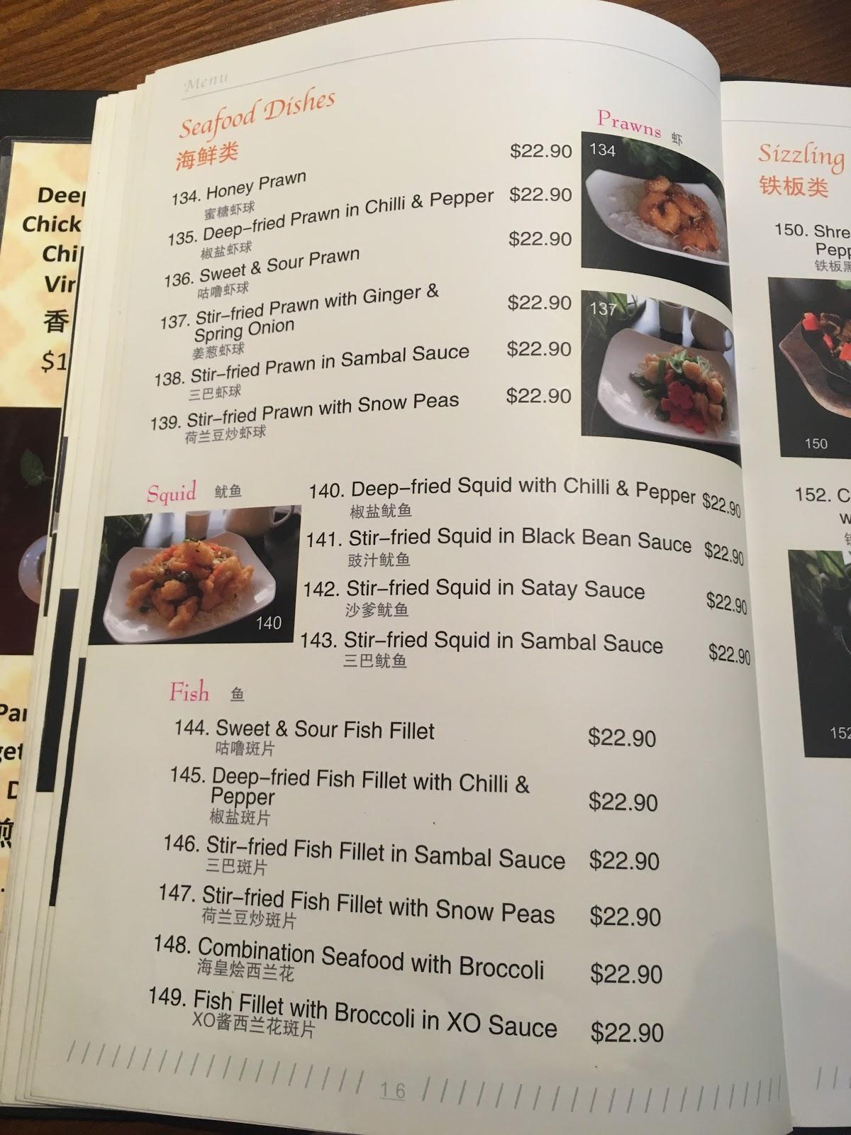 Menu at Ming's BBQ House, Northbridge