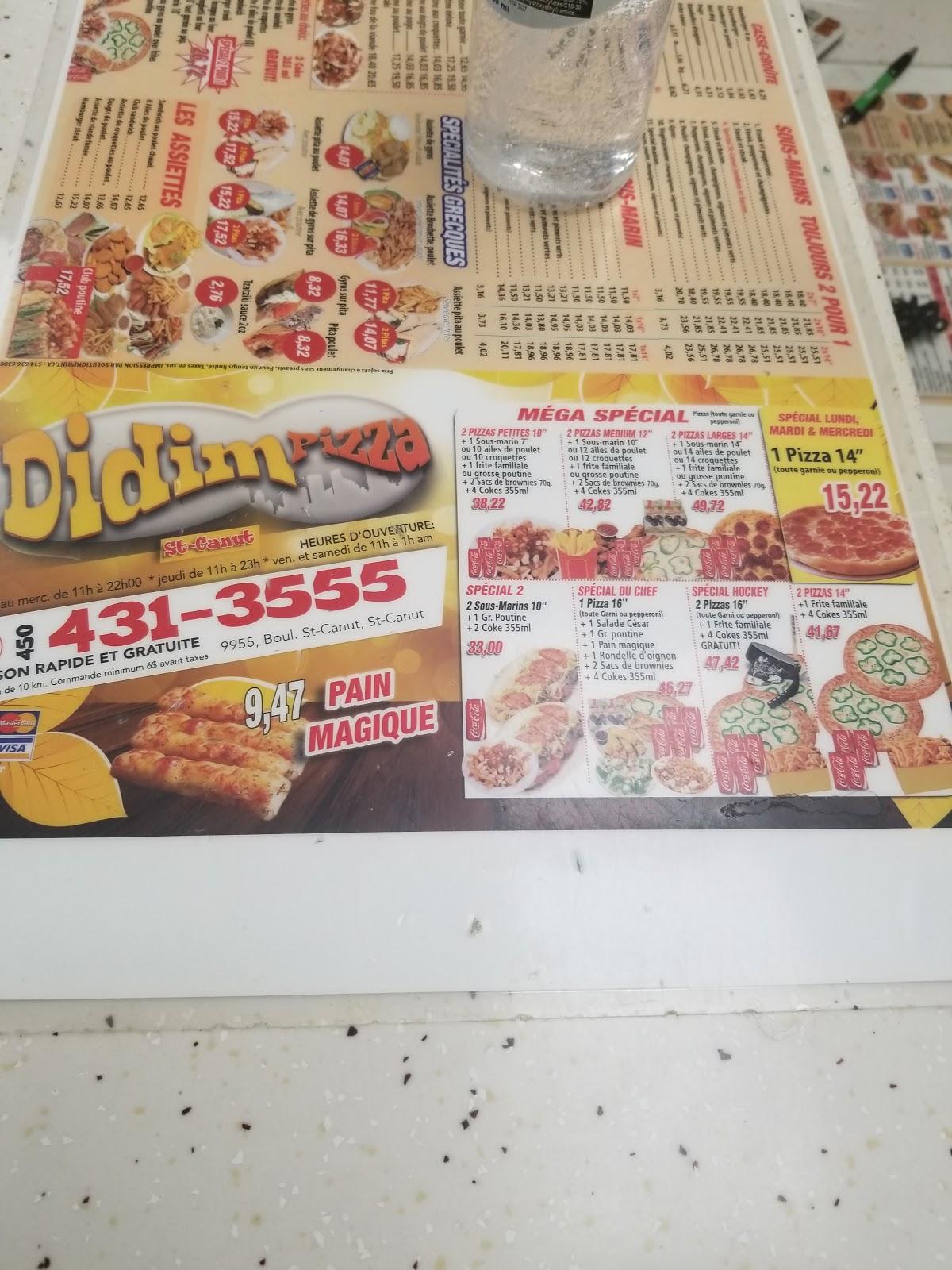 Menu at Restaurant Pizza didim, Mirabel