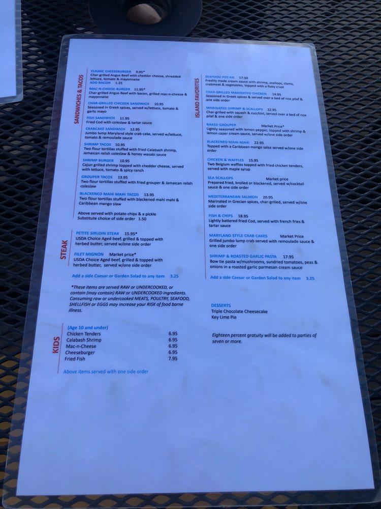 Menu at Dock House Seafood & More restaurant, Holden Beach