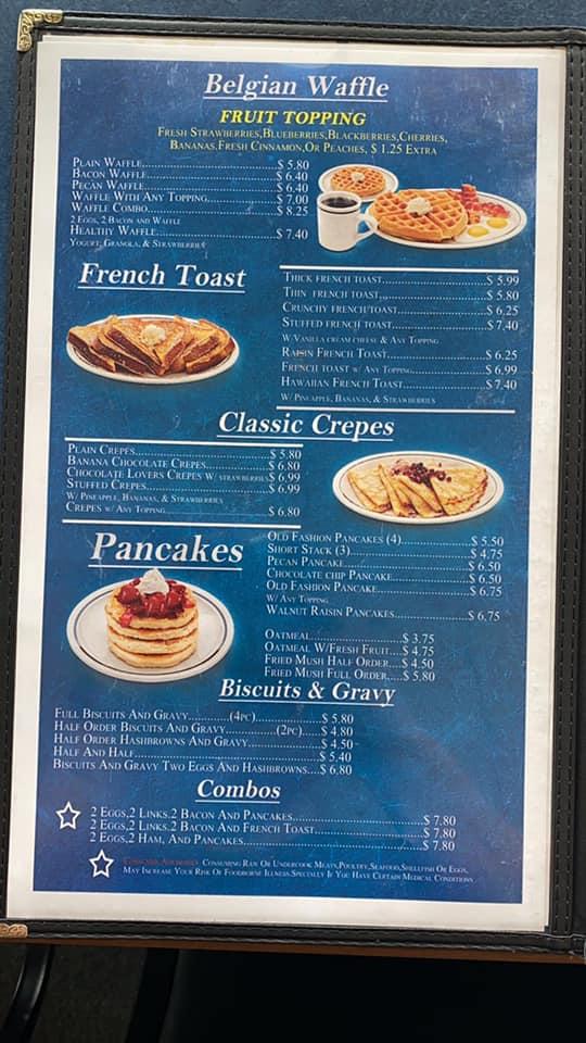 Menu at Angel's House Of Pancakes restaurant, Goshen