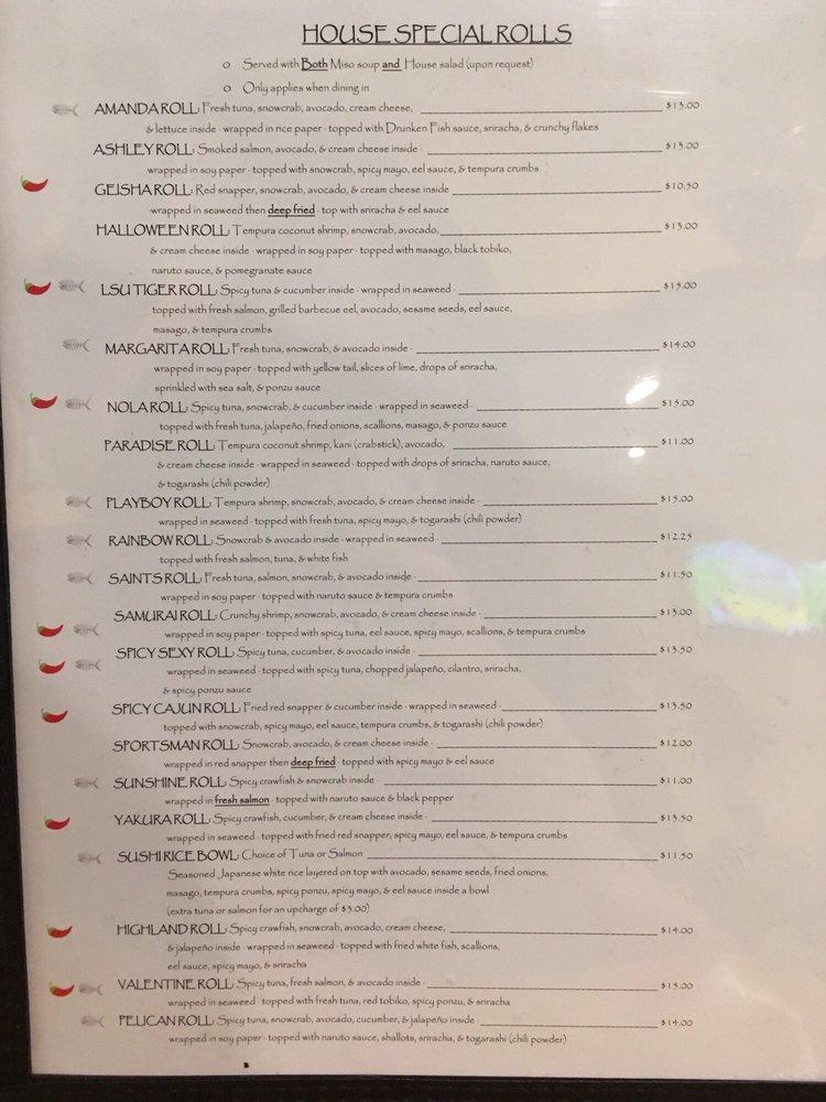 Menu at Drunken Fish - Baton Rouge, LA restaurant, Baton Rouge