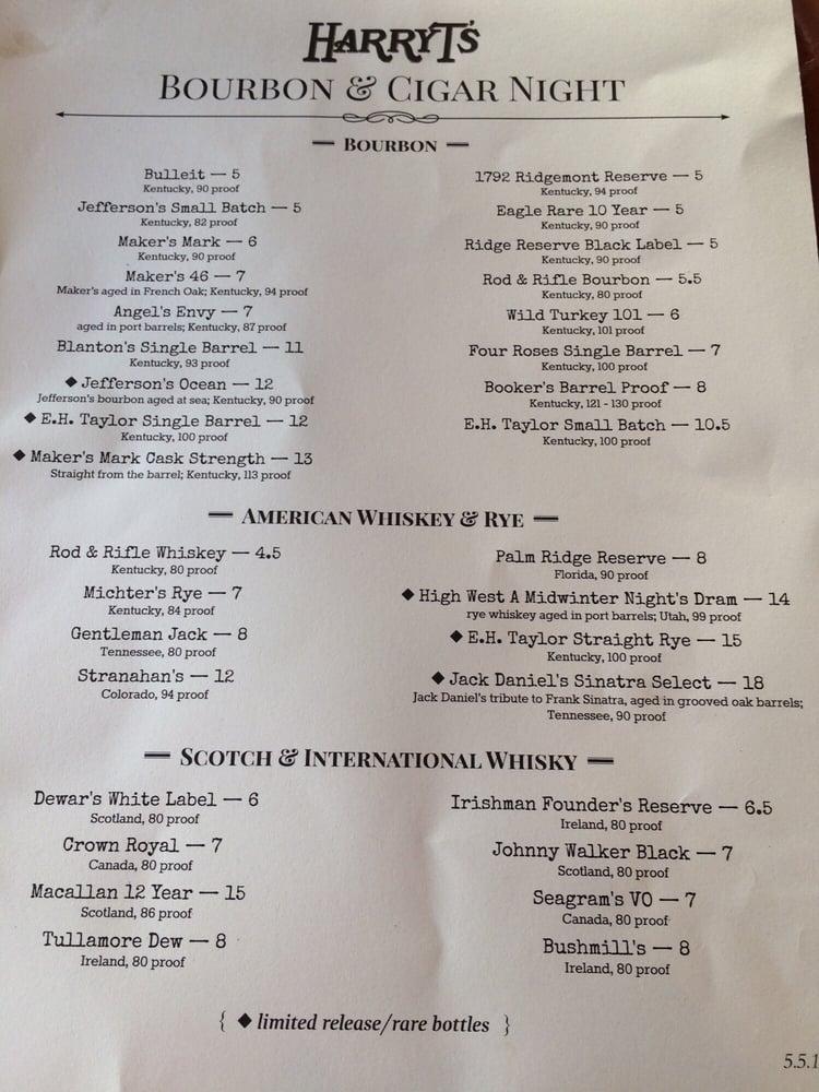 Menu at Harry T's pub & bar, Destin