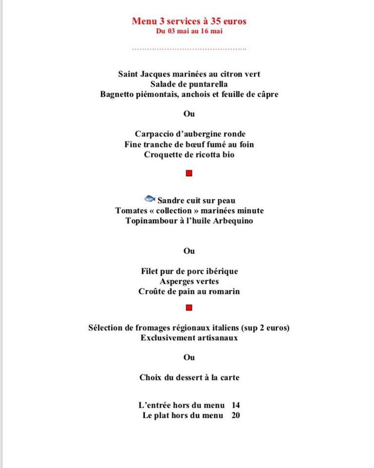 Menu au Le Coq en Pâte, Woluwe-Saint-Lambert