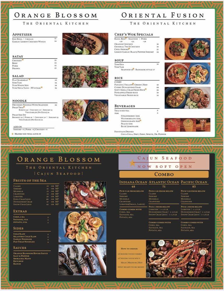 Menu at Orange Blossom The Oriental Kitchen restaurant, Buena Park