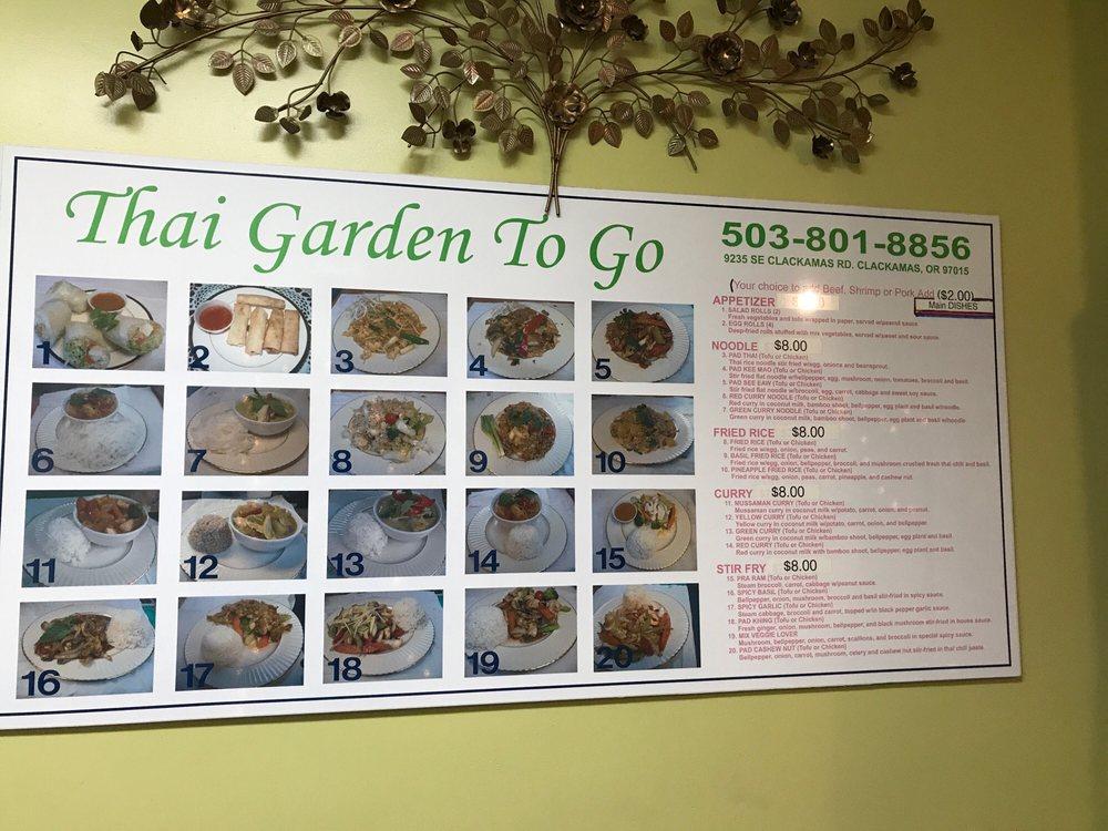 Menu at Thai Garden To Go restaurant, Clackamas