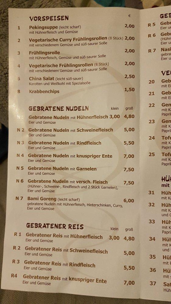 Speisekarte von Ginseng Asiatische Spezialitäten restaurant, Heiligenroth