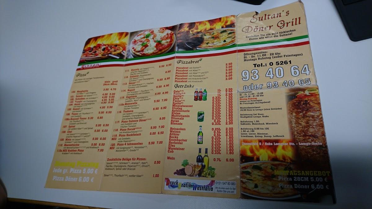 Speisekarte von Sultans Döner fast Food, Lemgo