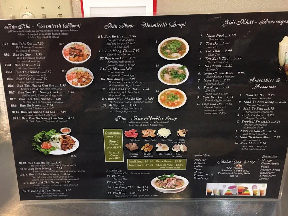 Menu at Pho Thien restaurant, Houston, Farm to Market Rd 529