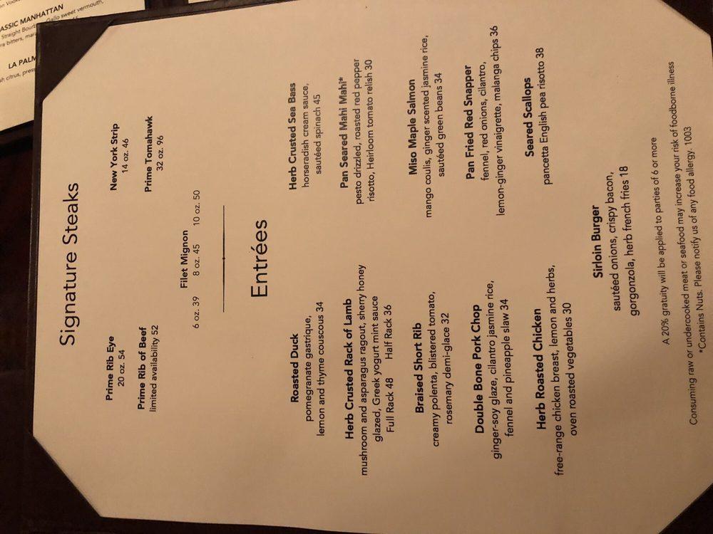 Menu at Christy's Restaurant, Coral Gables