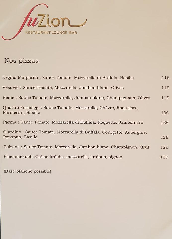 Menu at FuZion restaurant, Agde