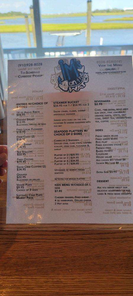 Menu at JM’s On The Water pub & bar, Surf City