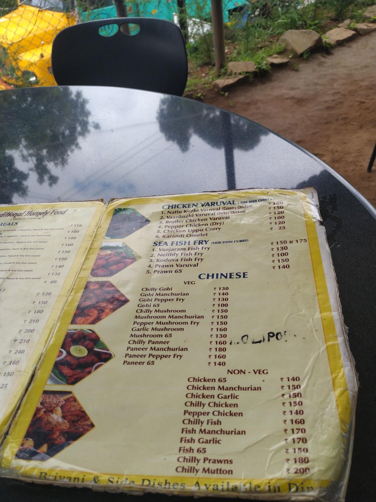 Menu at Mann Manam Restaurant, Kodaikanal