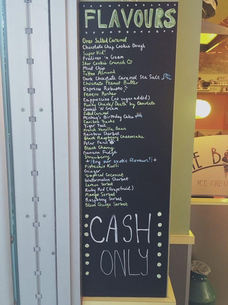 Menu at The Big Chill desserts, Toronto