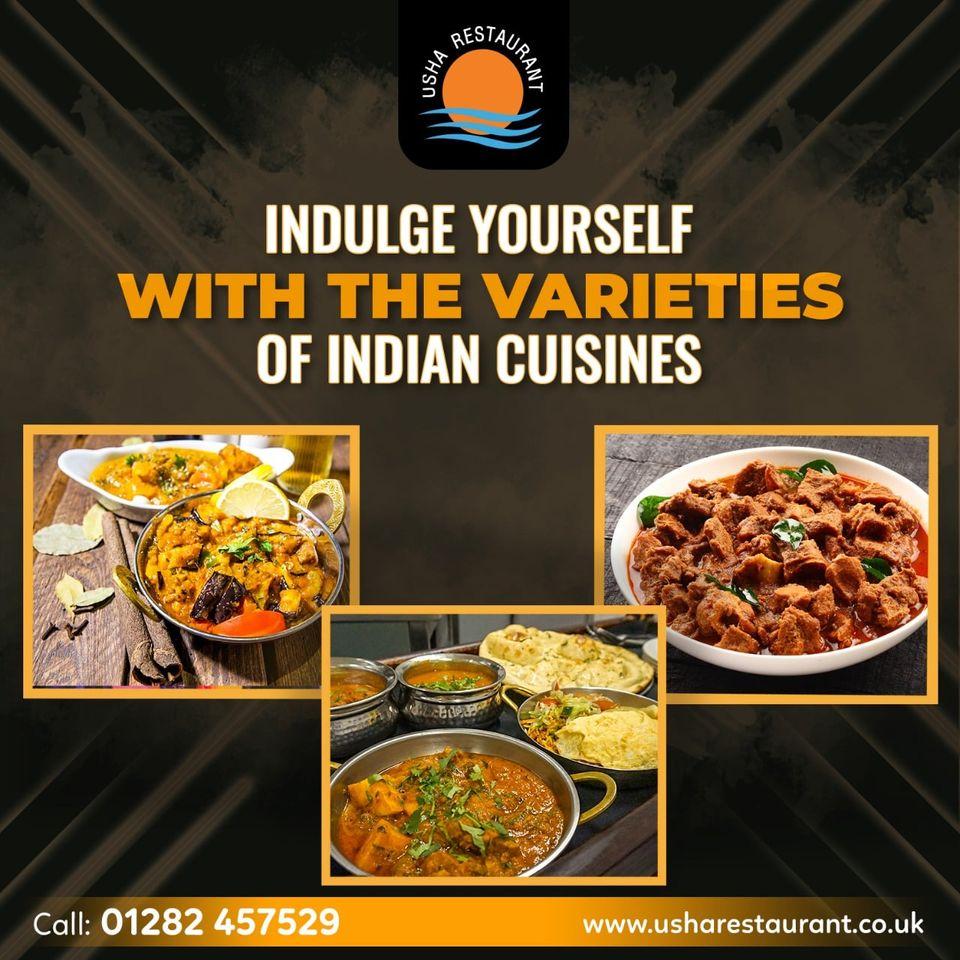 Menu at Usha Indian Restaurant Burnley, Burnley