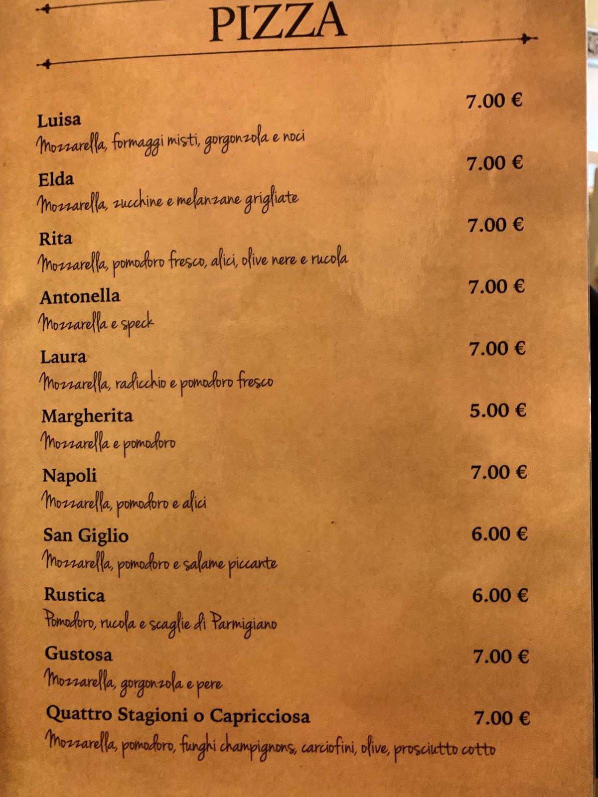 Menu da IL BORGO pizzeria, Acquapendente