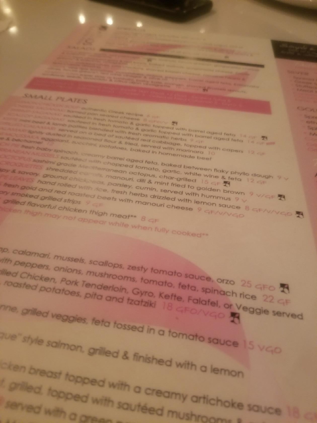 Menu at ethos Greek Bistro restaurant, Wilton Manors