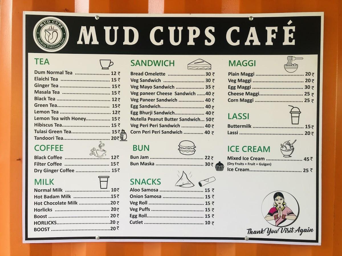 Menu at MUD CUPS,Hosur, Hosur
