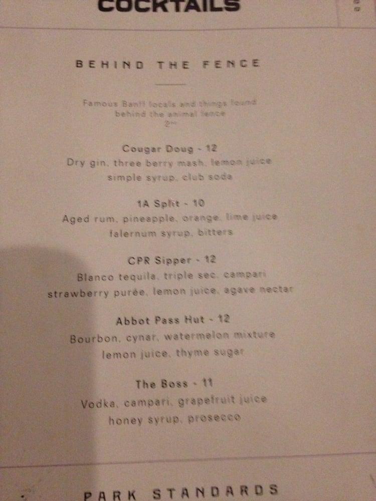 Menu at Park Distillery Restaurant + Bar, Banff