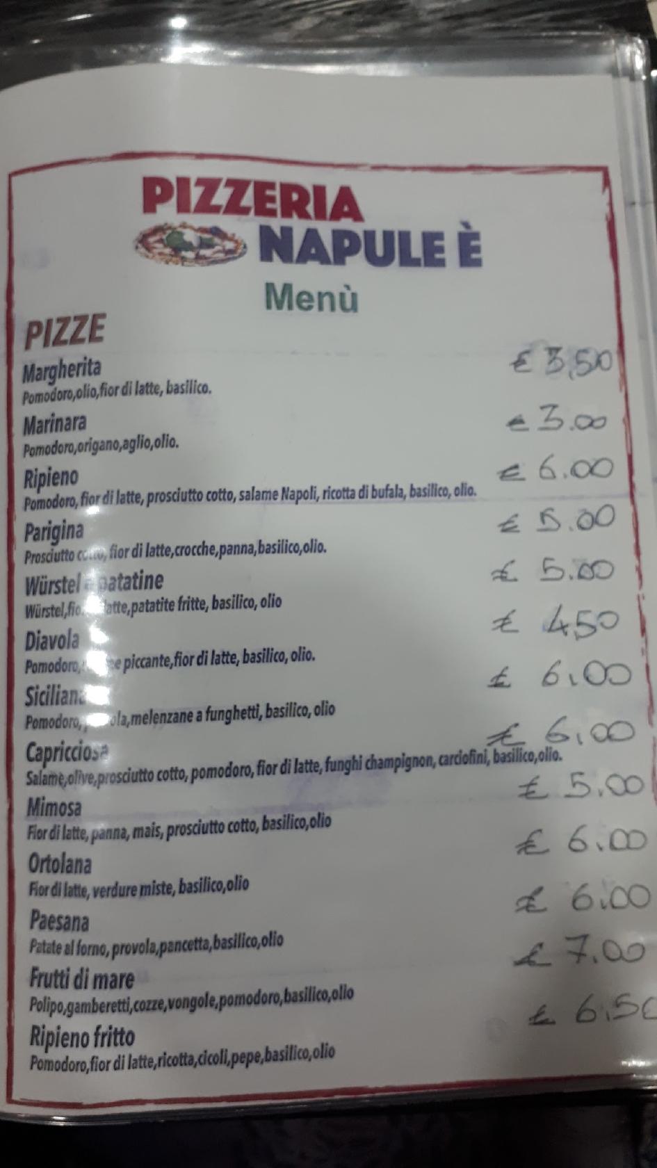 Speisekarte von Pizzeria Napule E', Ottaviano
