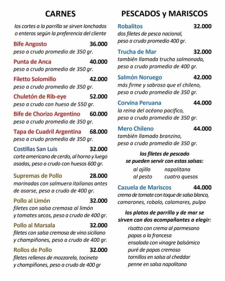 Menu at Biagio Braceria Italiana pizzeria, Ibagué