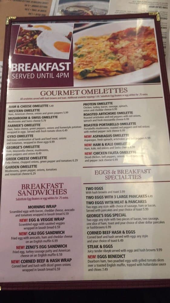 Menu at G. Georges restaurant, West Bloomfield Township