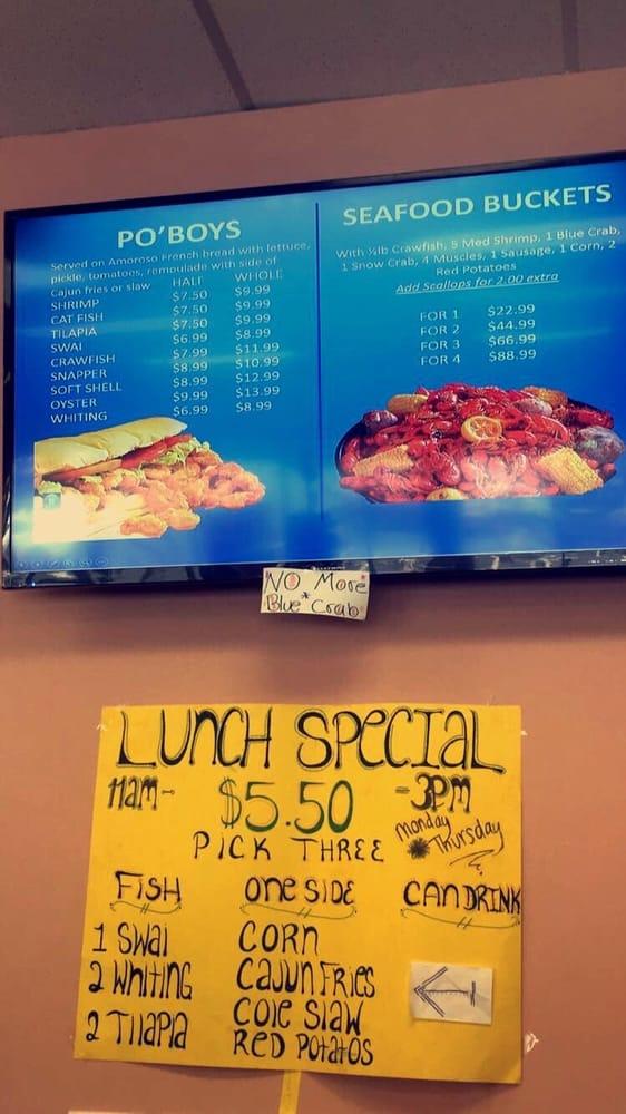 Menu at JD Crawfish New Orleans Seafood restaurant, Conyers
