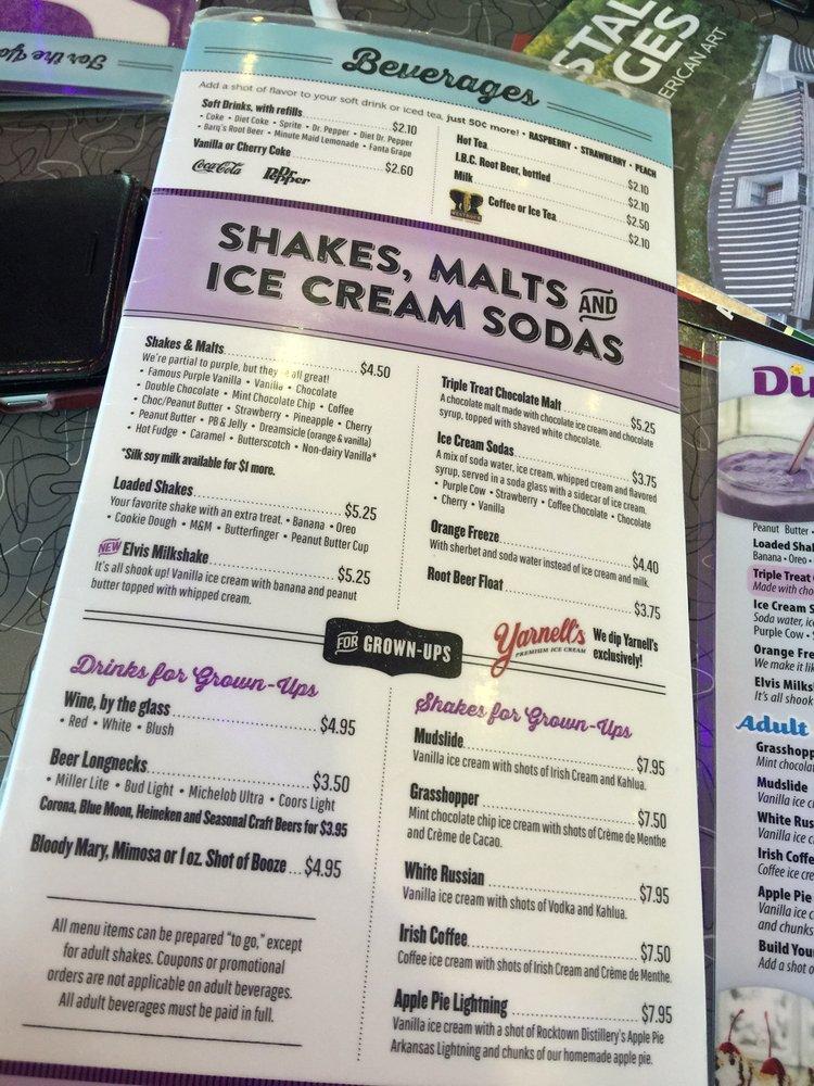 Menu at The Purple Cow Restaurant, Hot Springs