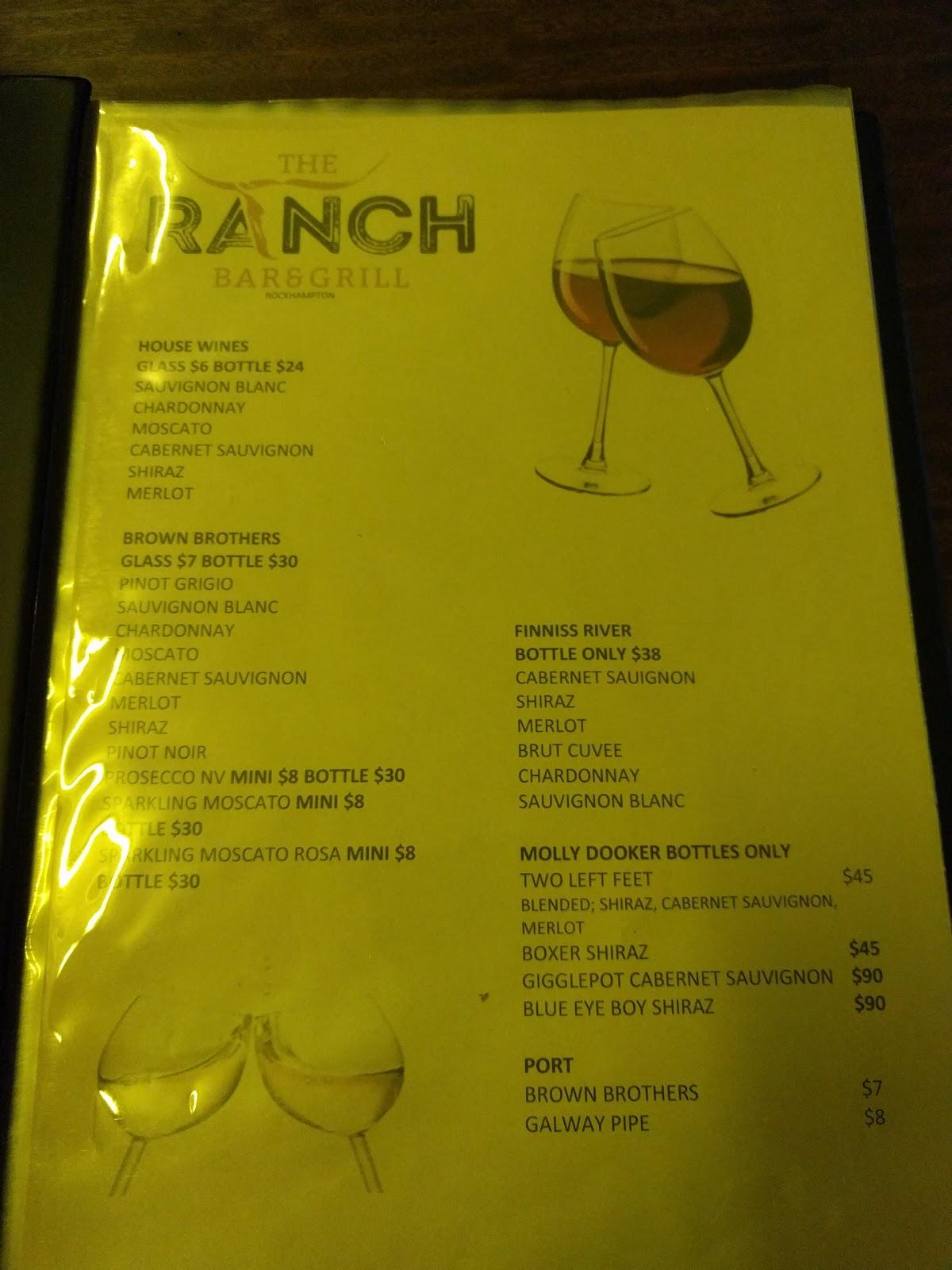 Menu at The Ranch Bar & Grill, Allenstown, 52 Gladstone Rd