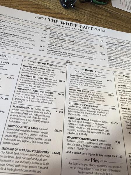 Menu at White Cart - Pub & Grill, Glasgow
