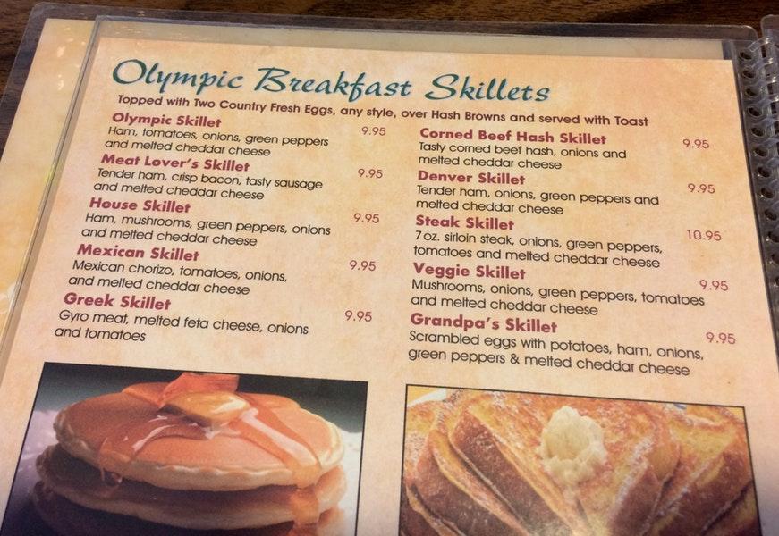 Menu at Olympic Family Restaurant, Lake Geneva