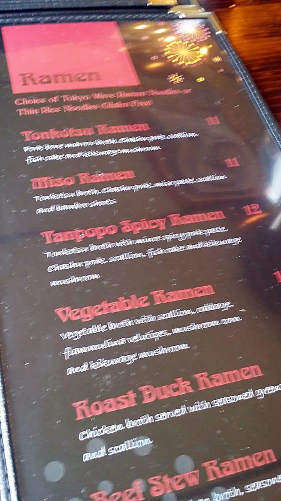 Menu at Tanpopo Ramen and Sake Bar, Albany
