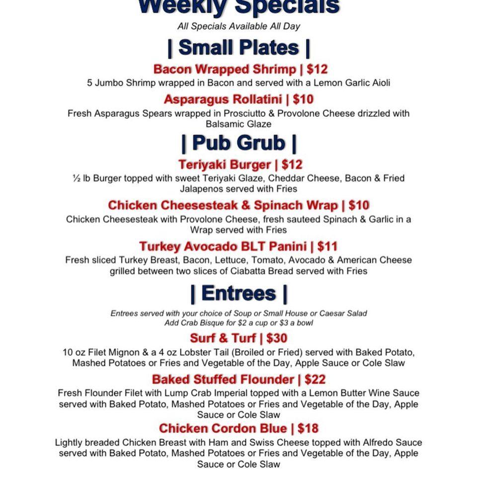 Menu at Reddog's Hi Point Pub, Absecon