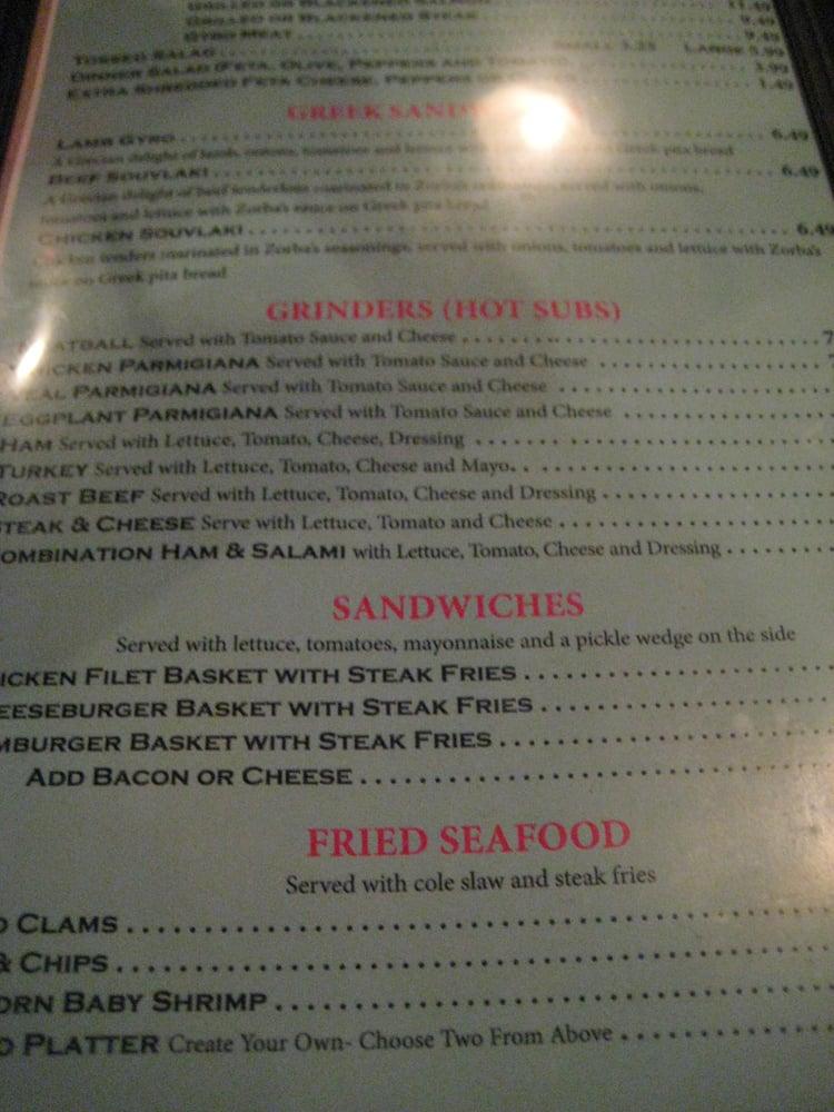 Menu at Zorba's Greek Restaurant, Columbia, St Andrews Rd Ste 50