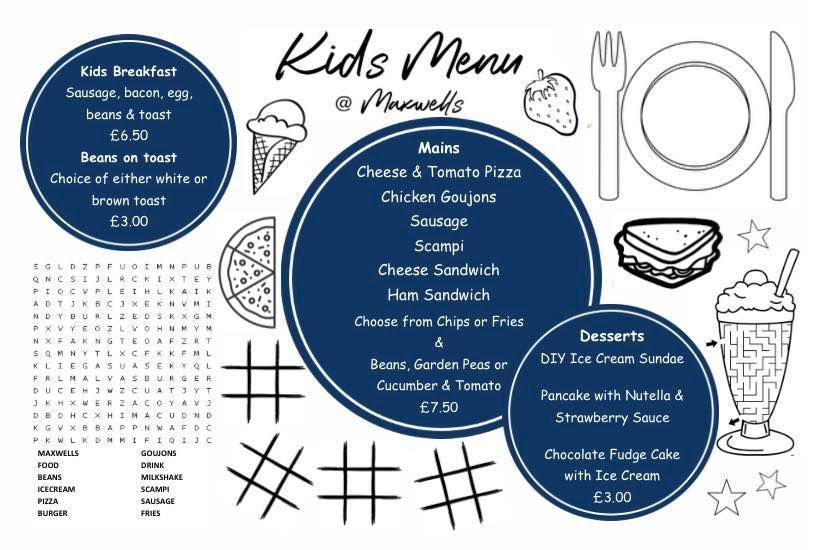 Menu at Maxwells Cafe Wine Bar, Clitheroe