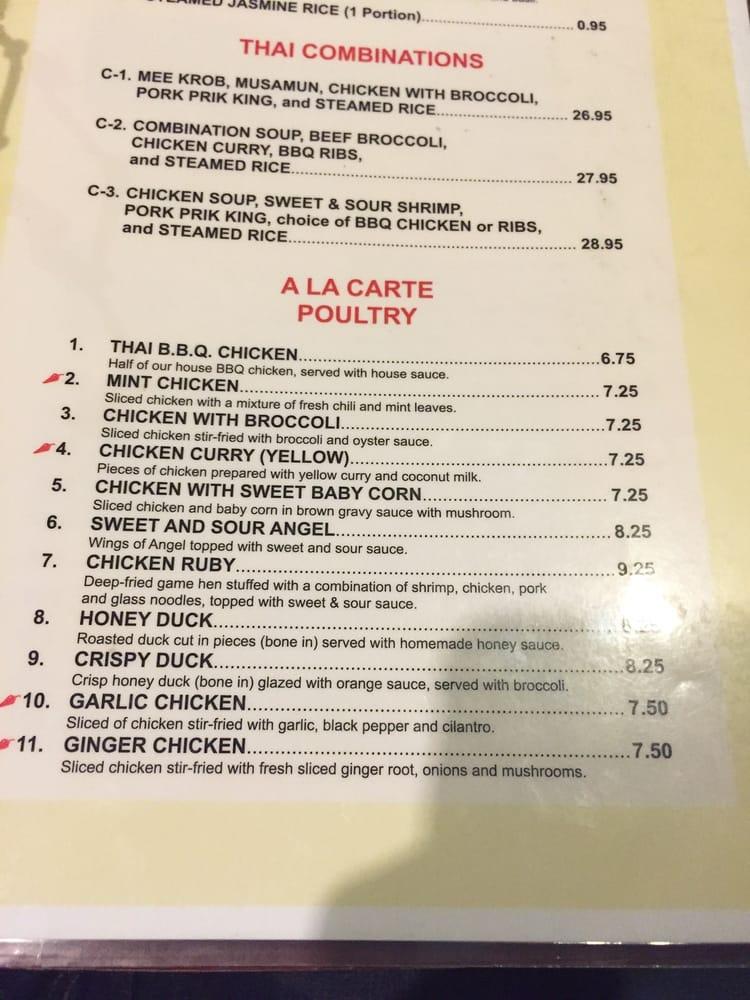Menu at Thai Original BBQ & Restaurant, West Covina