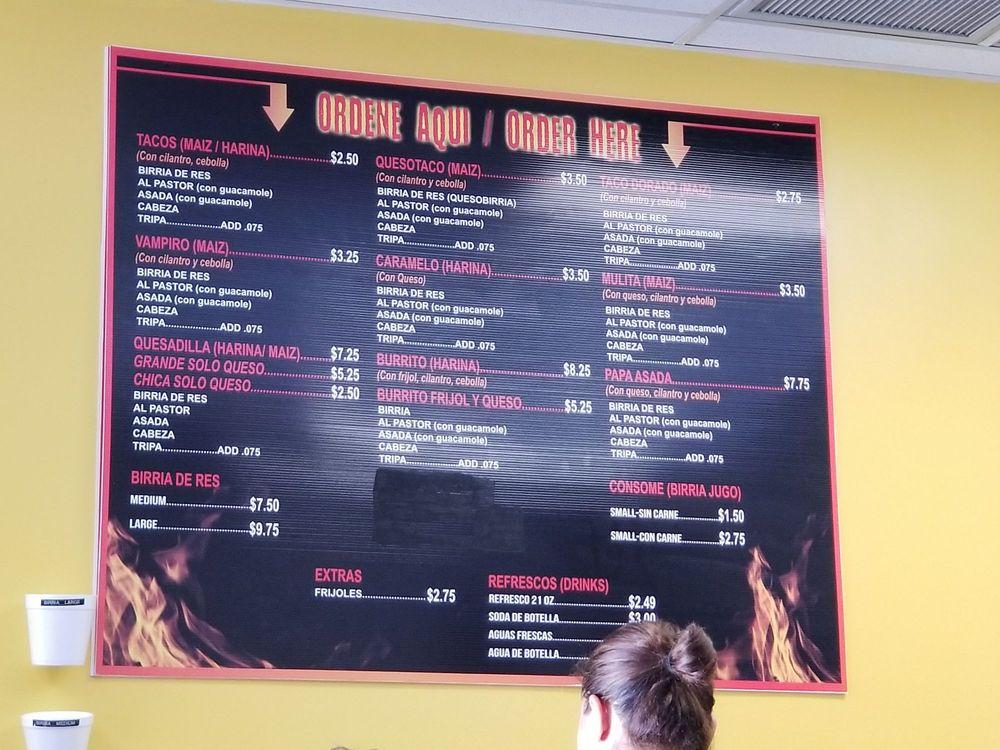 Menu at UNOS TACOS Y BIRRIA restaurant, Phoenix