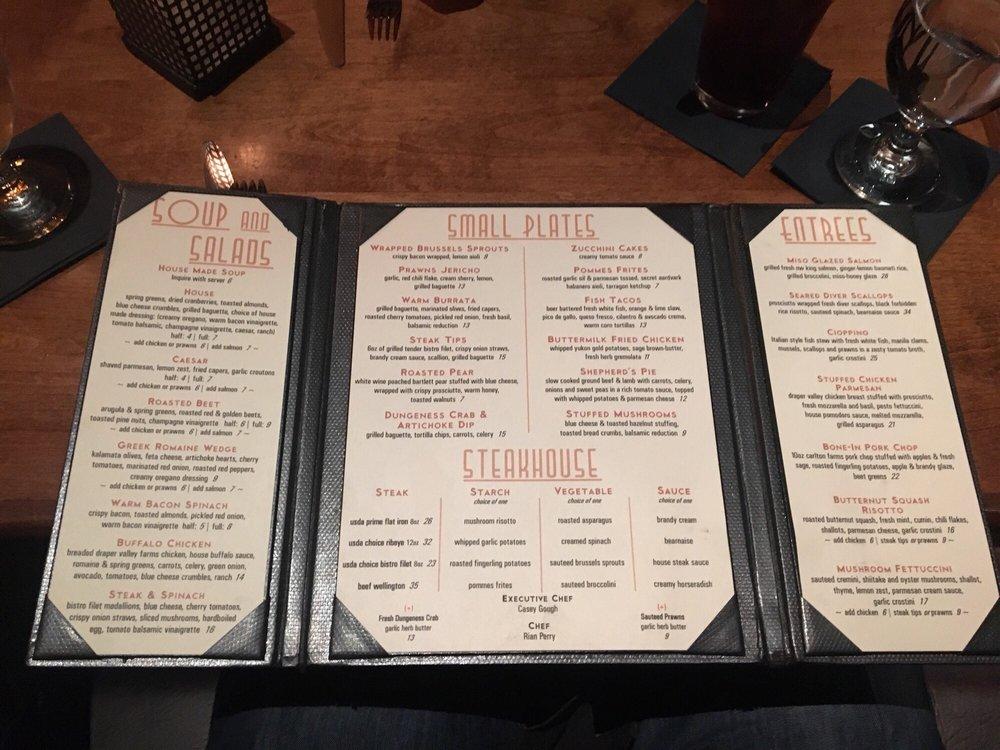 Menu at Vault 244 restaurant, Albany