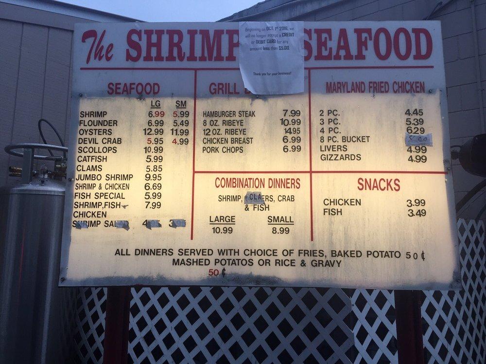 Menu at Lake City Shrimper restaurant, Lake City, 340 W Main St