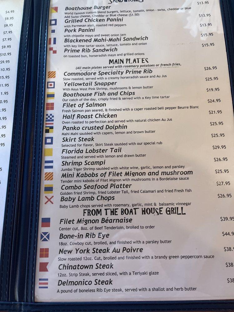 Menu at Boat House Bar & Grill, Key West