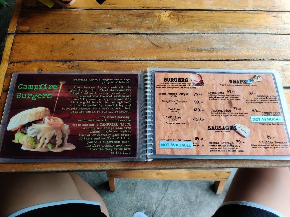 Menu at Campfire Burgers & More restaurant, Quezon City