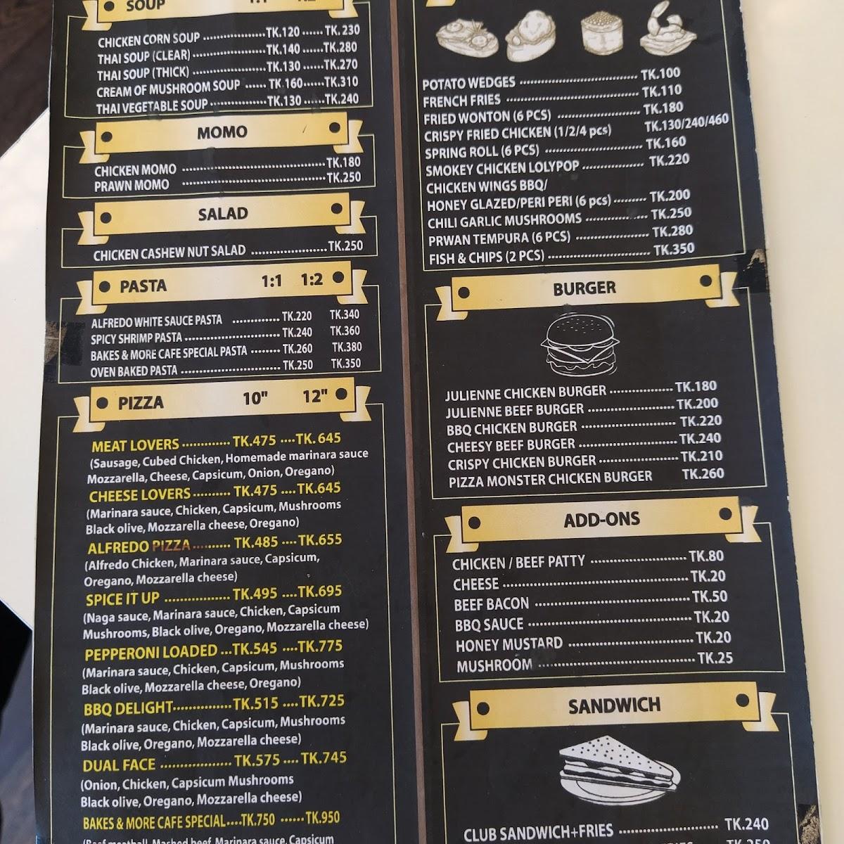 Menu at Gateau- Bakes and More, Shillong