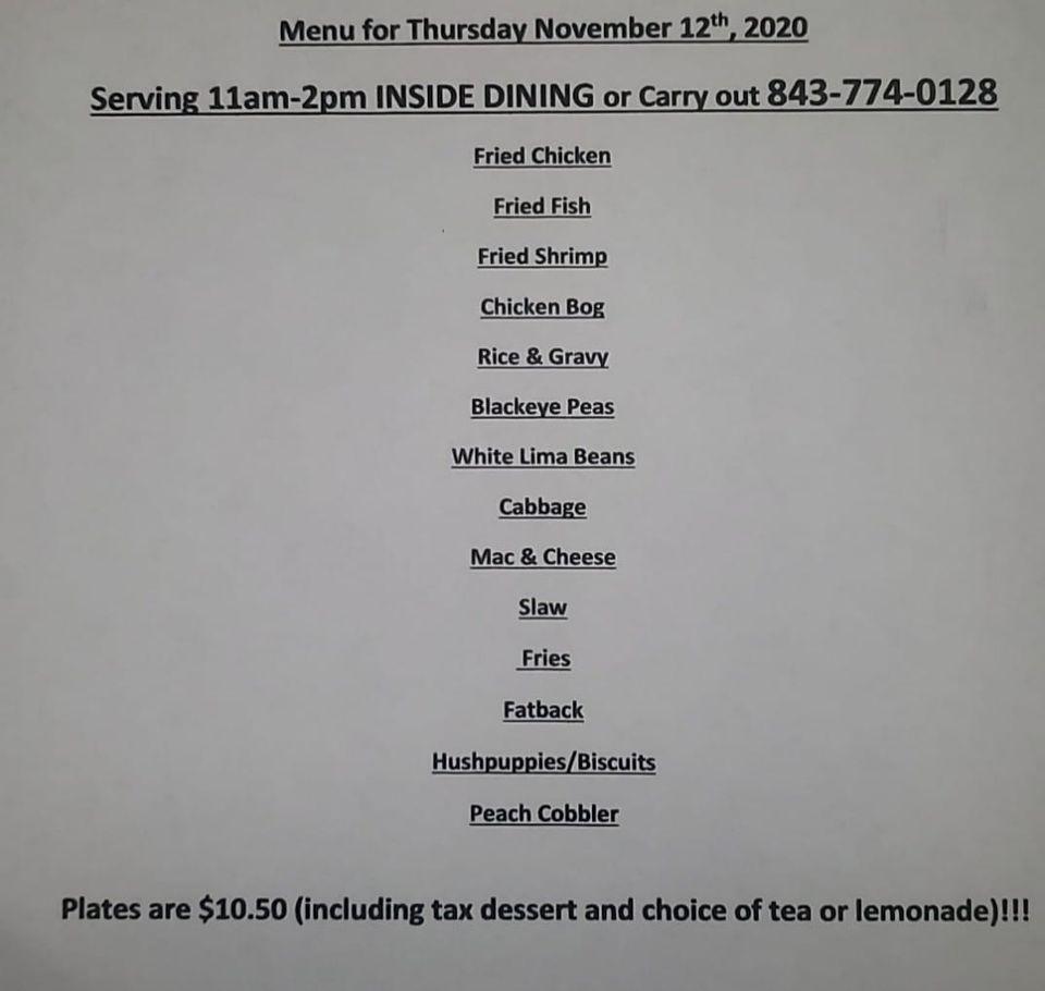 Menu at Southern Fried Restaurant and Catering, Dillon