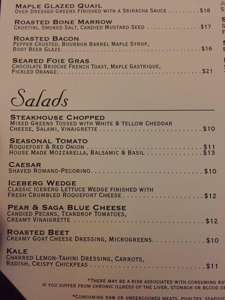 Menu at Vic & Anthony's Steakhouse, Lake Charles, Golden Nugget Blvd