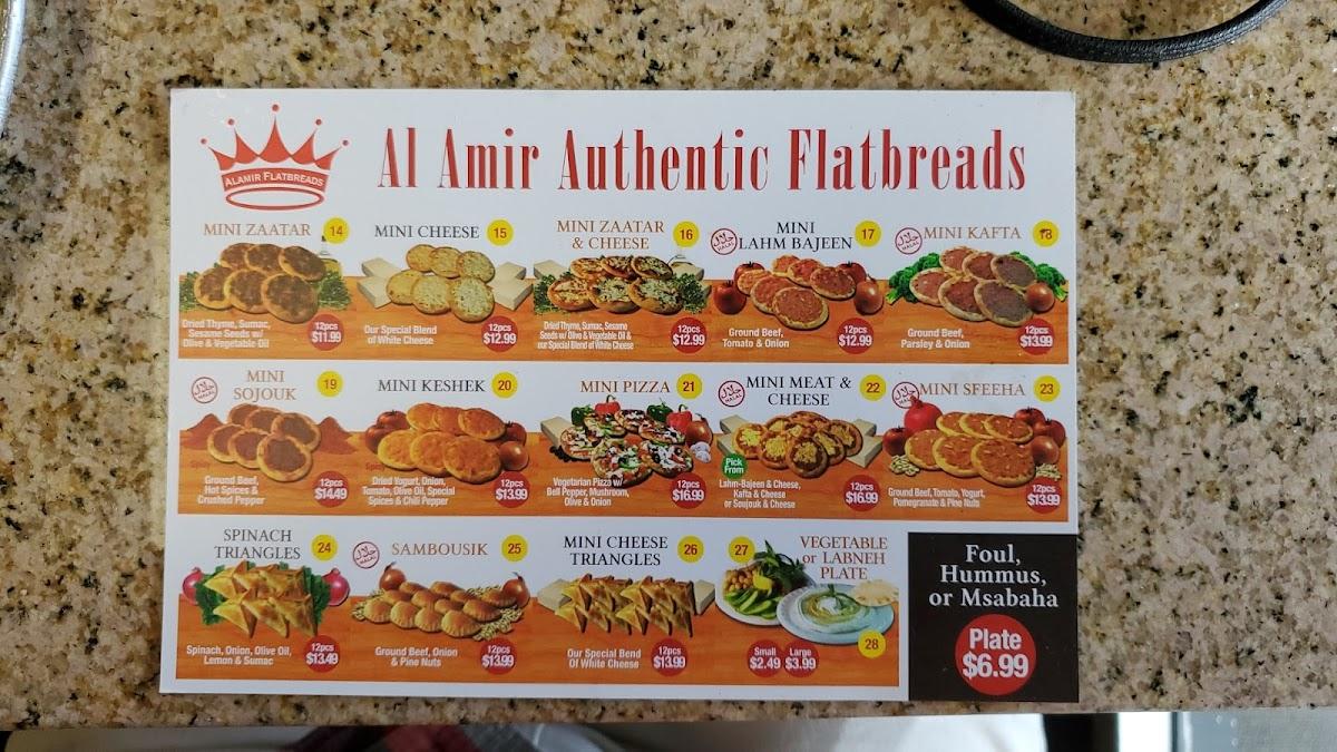 Menu at Al Amir Bakery, Anaheim, 905 S Brookhurst St A