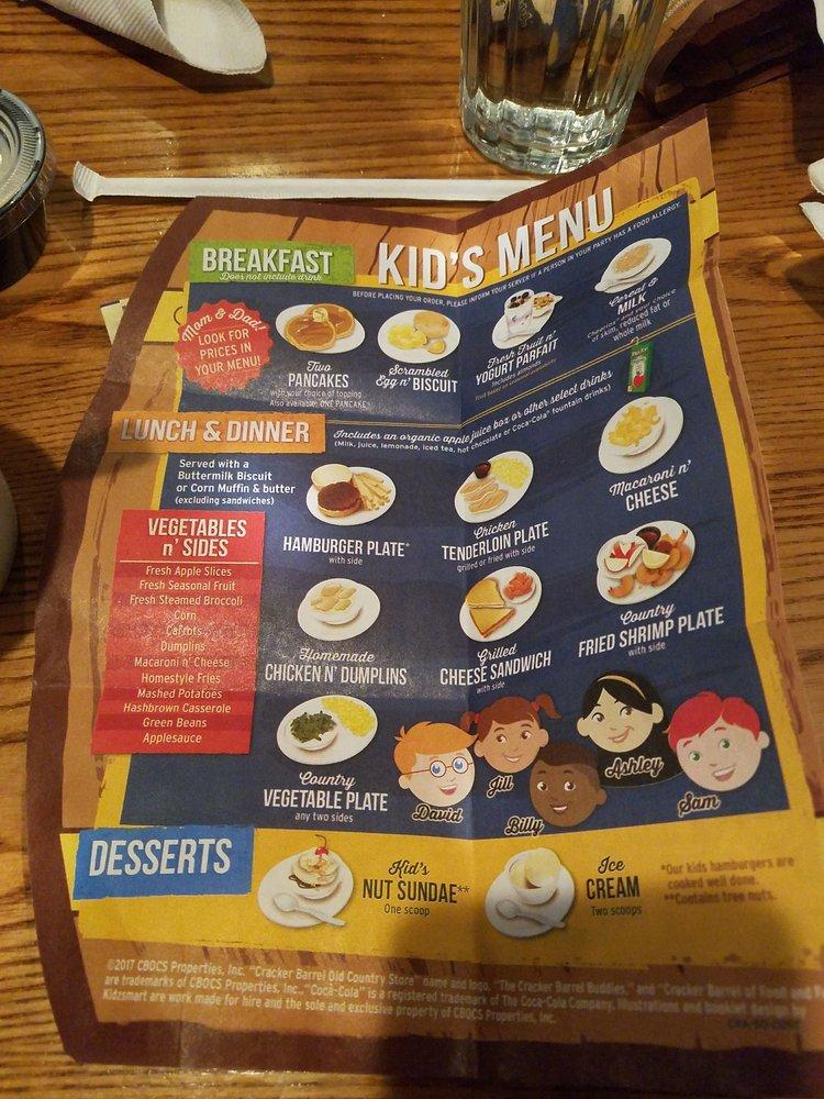 Menu at Cracker Barrel Old Country Store, Dumfries