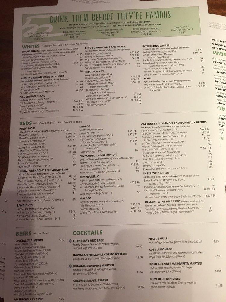 Menu at Seasons 52 pub & bar, Boca Raton