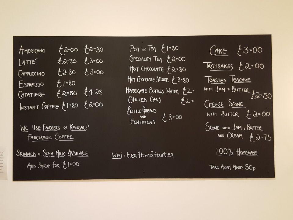 Menu at Cafe V, Penrith